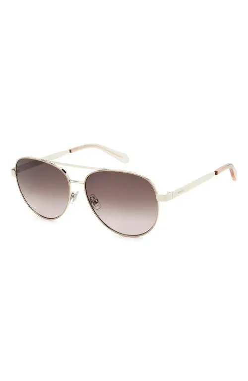 Fossil 58mm Pilot Sunglasses - Brown Gold/brown