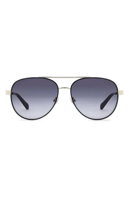 Fossil 58mm Pilot Sunglasses - Light Gold/dark Grey
