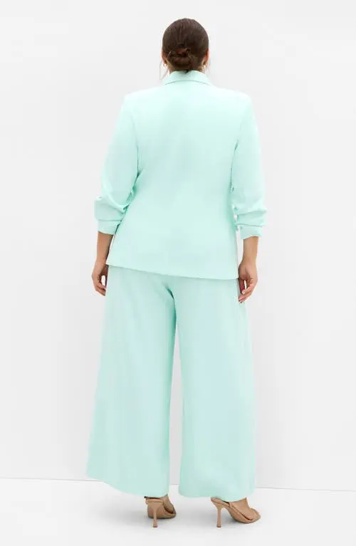 City Chic Wide Leg Pleated Front Pants - Spearmint