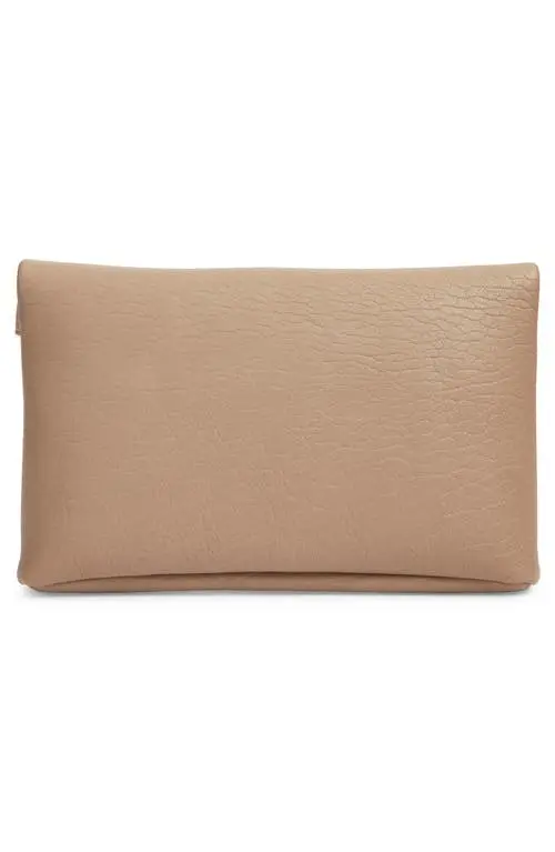 Saint Laurent Large Cassandre Leather Envelope Clutch - Dusty Grey