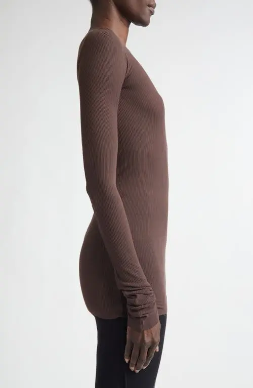 Rick Owens Rib Long Sleeve T-shirt - Macassar