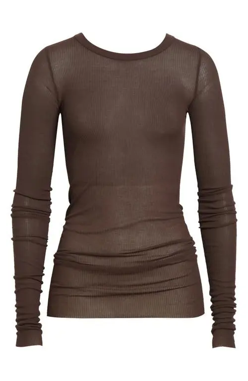 Rick Owens Rib Long Sleeve T-shirt - Macassar