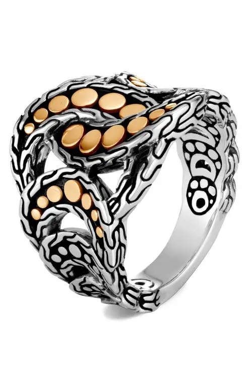 John Hardy Dot 18k Gold & Silver Ring - Silver/gold