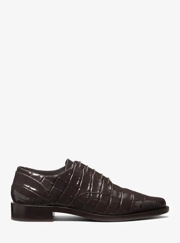 Michael Kors Annette Crocodile Embossed Patent Leather Oxford