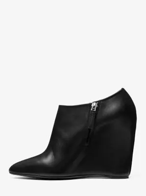 Michael Kors Kasia Leather Wedge Ankle Boots