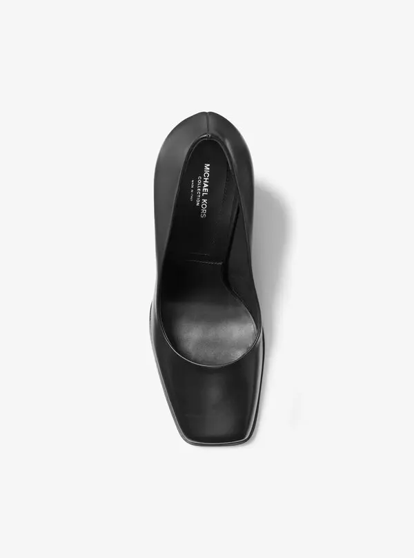 Michael Kors Jeanne Leather Square Toe Pumps - Black