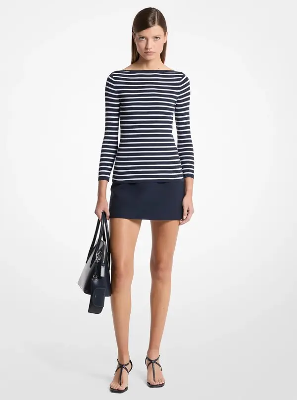 Michael Kors Striped Boatneck Top