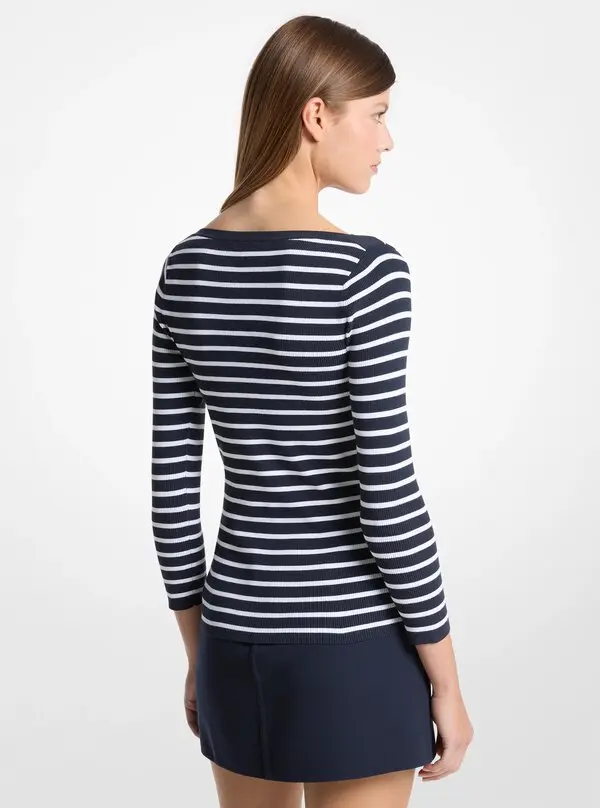 Michael Kors Striped Boatneck Top