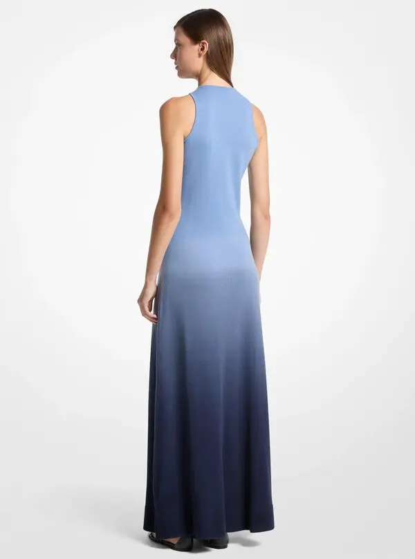 Michael Kors Ombré Cashmere Racerneck Dress