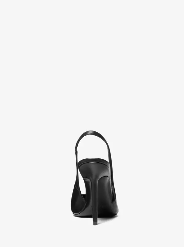 Michael Kors Reece Leather Slingback Pump In Size By - Black