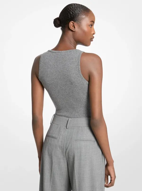 Michael Kors Stretch Cashmere Bodysuit - Grey