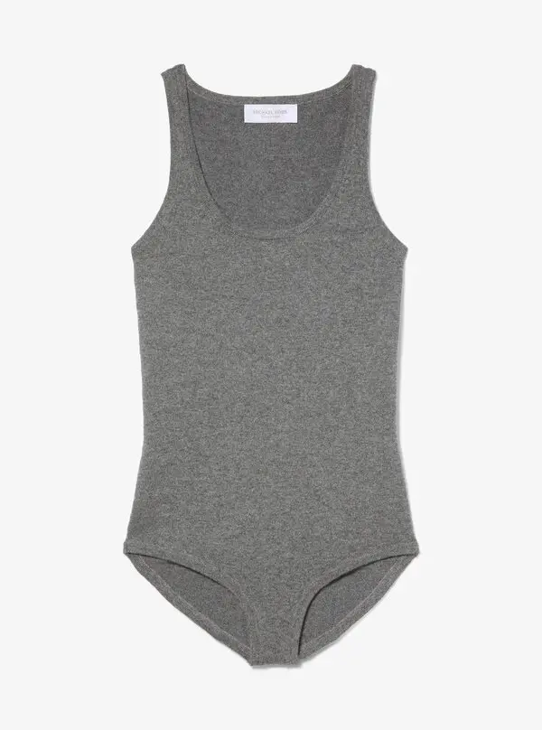 Michael Kors Stretch Cashmere Bodysuit - Grey