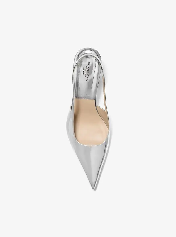 Michael Kors Emma Metallic Leather Slingback Pump - Silver