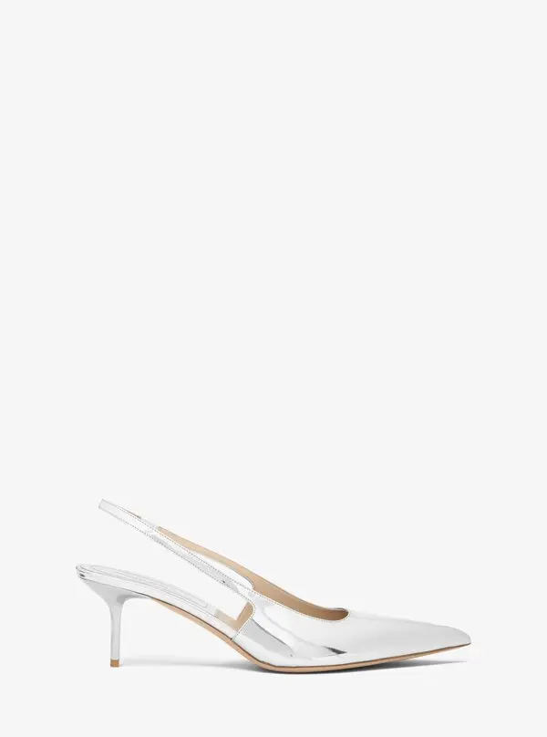 Michael Kors Emma Metallic Leather Slingback Pump - Silver