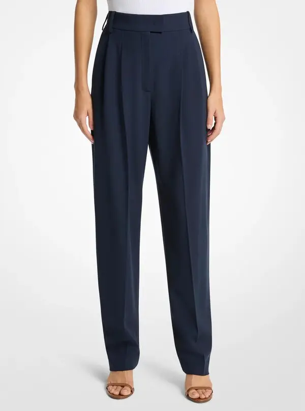 Michael Kors Wool Serge Tapered Trousers - Blue