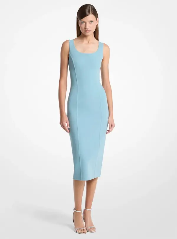 Michael Kors Double Faced Stretch Wool Crepe Scoopneck Sheath Dress