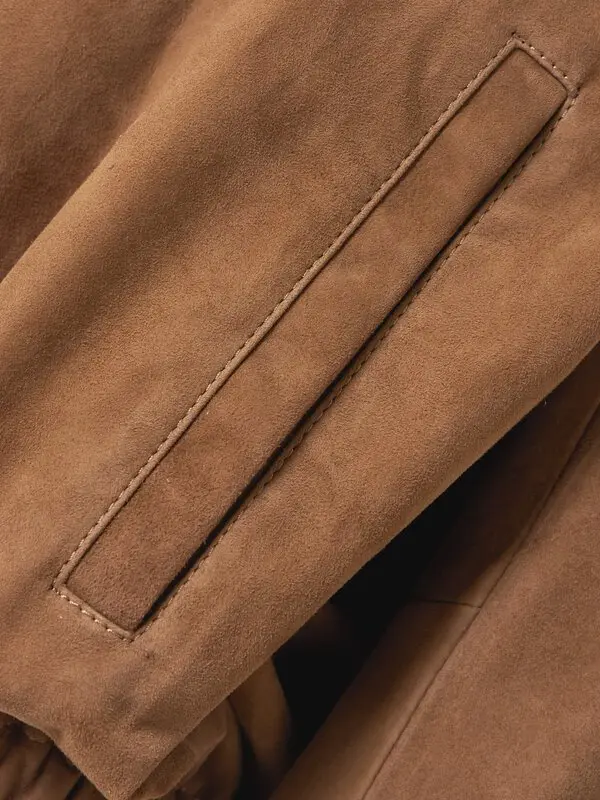 Nour Hammour Leo Paneled Suede Hoodie