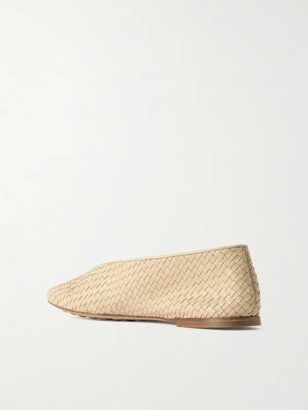 Bottega Veneta Intrecciato Leather Ballet Flats - Neutrals