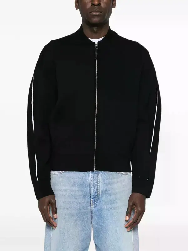 Givenchy Zipped Cardigan With Couture Seam - Black