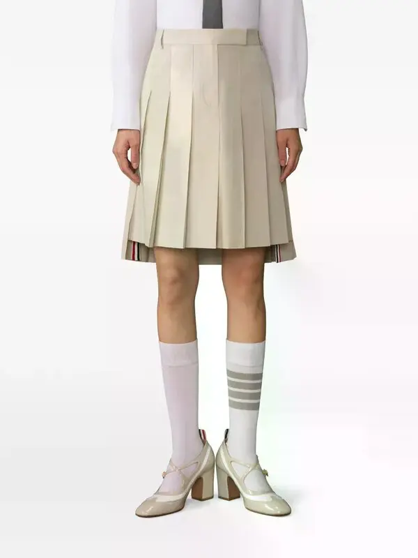 Thom Browne Pleated Mini Skirt - Neutrals