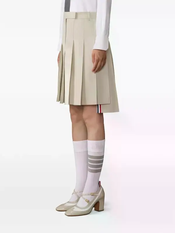 Thom Browne Pleated Mini Skirt - Neutrals