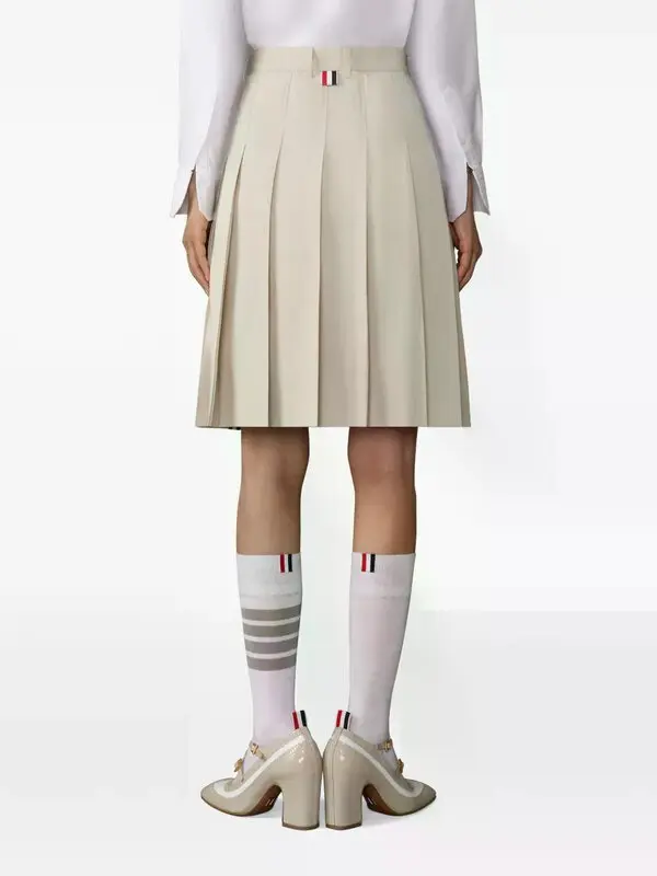 Thom Browne Pleated Mini Skirt - Neutrals