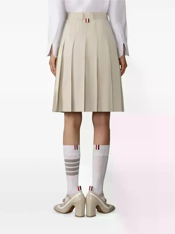 Thom Browne Pleated Mini Skirt - Neutrals