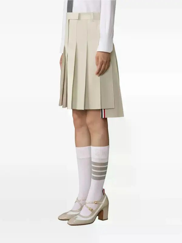 Thom Browne Pleated Mini Skirt - Neutrals