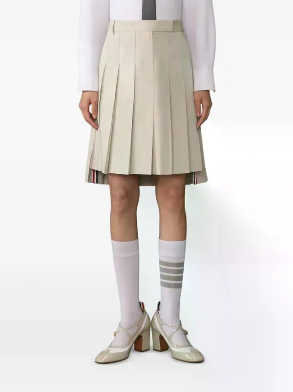 Thom Browne Pleated Mini Skirt - Neutrals