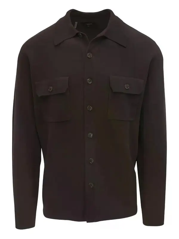 Kinross Cashmere Buttoned Pocket Shirt Jacket