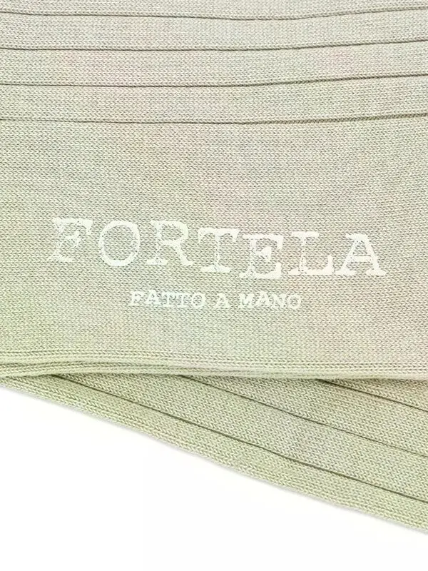 FORTELA Ribbed Knee-high Socks - Neutrals