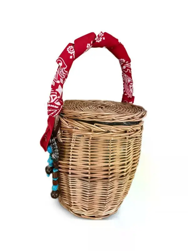 FORTELA Mini Wicker Top Handle Bag