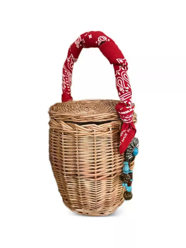 FORTELA Mini Wicker Top Handle Bag
