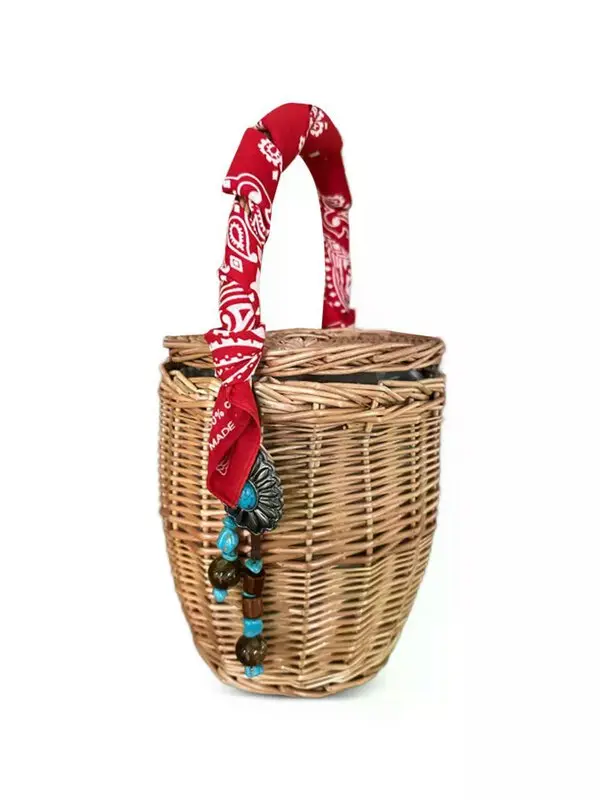 FORTELA Mini Wicker Top Handle Bag