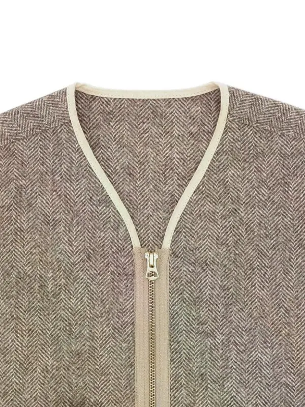 FORTELA Sherpa Herringbone Zip-up Jacket