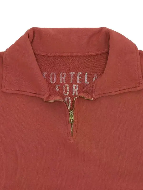 FORTELA Zip-fastening Short-sleeve Polo Shirt - Red