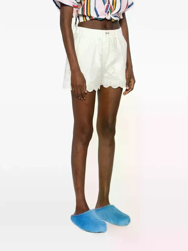 MSGM Eyelet Scalloped Hem Shorts