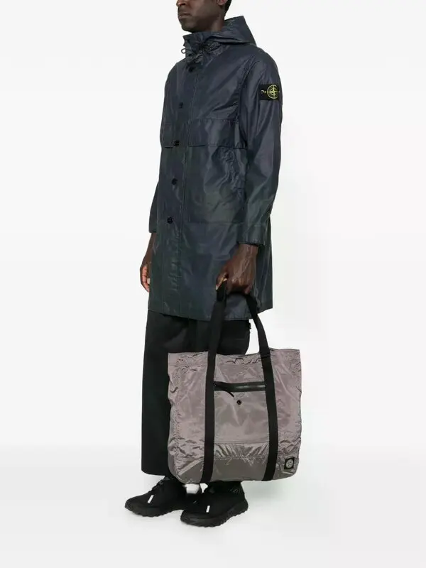 Stone Island Logo-patch Tote Bag - Grey