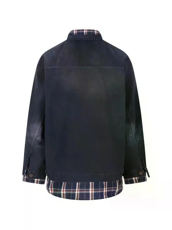 Balenciaga Button-fastening Check-pattern Jacket - Blue