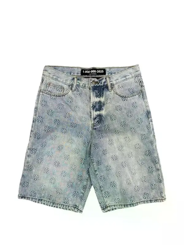LOSTSHDWS Embossed Denim Shorts