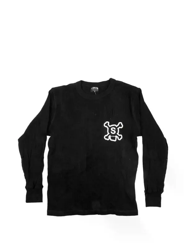 StÜssy Skull-print Long-sleeve T-shirt - Black