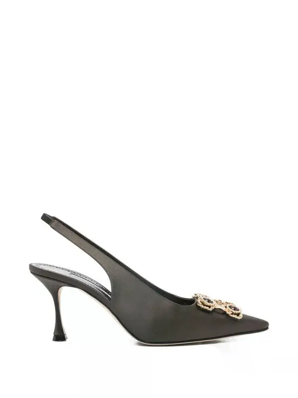 Manolo Blahnik Embellished Cupida Pumps - Grey
