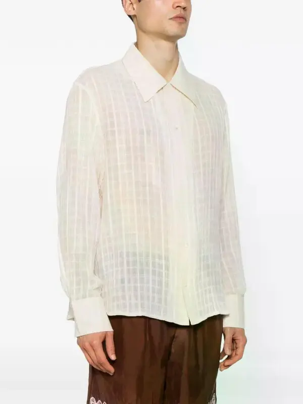 Séfr Point-collar Checked Shirt