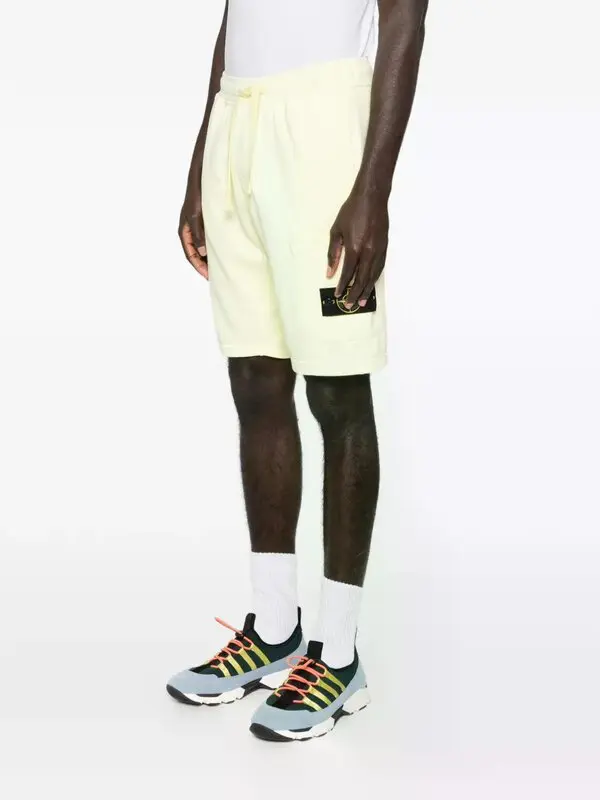 Stone Island Logo Patch Shorts - Yellow
