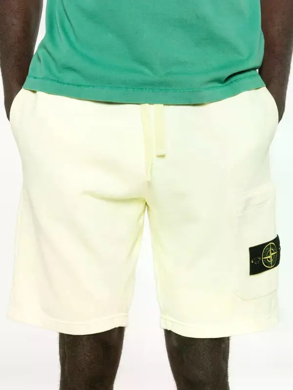 Stone Island Logo Patch Shorts - Yellow
