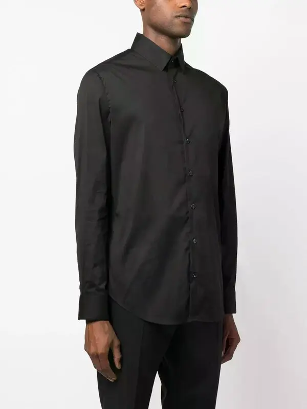 Giorgio Armani Slim-cut Button-down Shirt - Black
