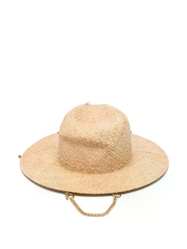 Ruslan Baginskiy Chain Strap Fedora Hat - Neutrals