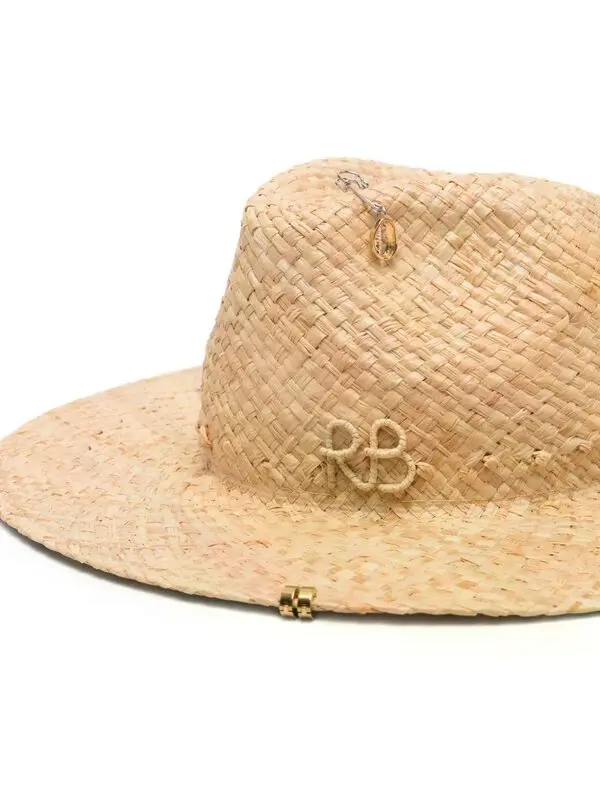 Ruslan Baginskiy Chain Strap Fedora Hat - Neutrals