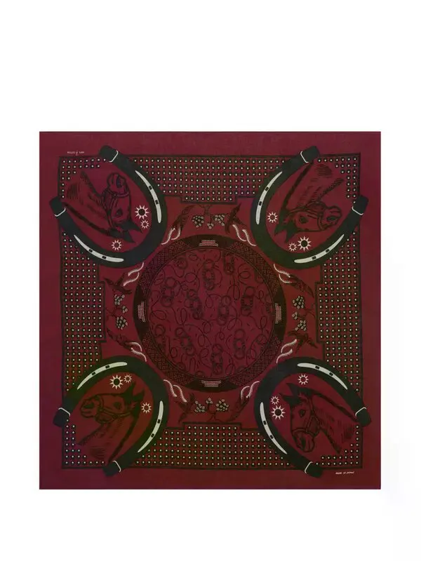 FORTELA Horse-motif Scarf - Red