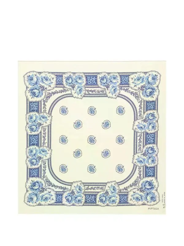 FORTELA Floral -print Cotton Bandana - Neutrals